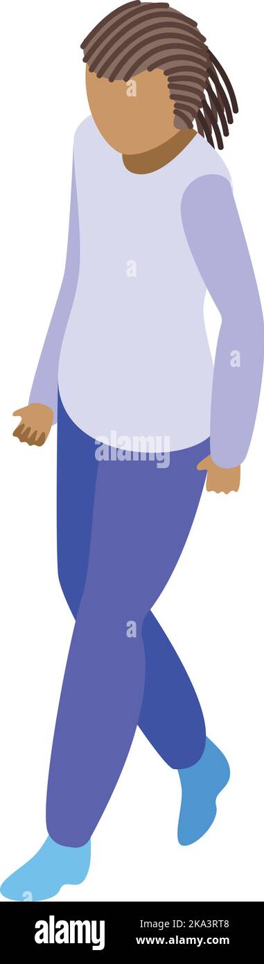 Afrikanischer Dreadlocks-Symbol isometrischer Vektor. Afro-Haare. Mann ...