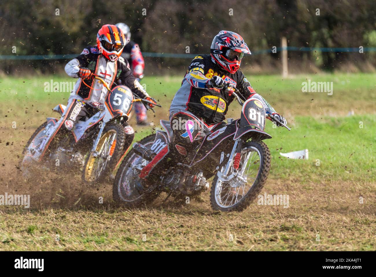 Glyn Carlile-Stanton beim grasstrack-Motorradrennen. Donut Meeting ...