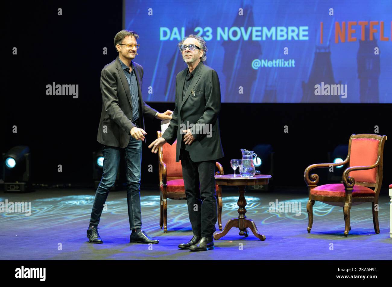 31. Oktober 2022, Lucca, Lucca, Italien: Tim Burton präsentiert die ...