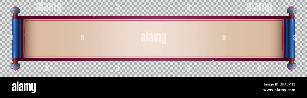 Papyrus-Schriftrolle, königliches Banner, Papierpergament mit alter ...