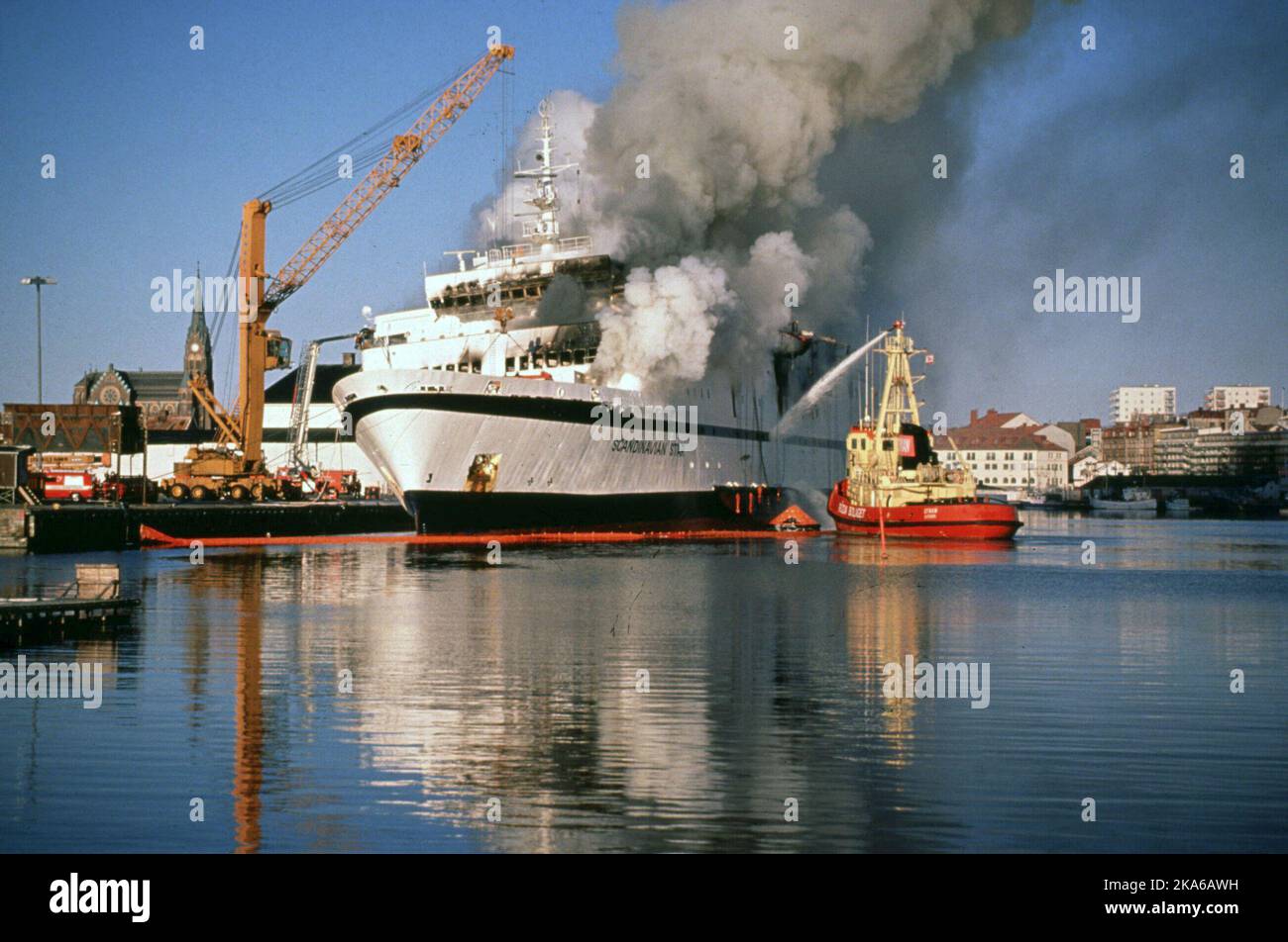Feuer an Bord der Passagierfähre "Scandinavian Star" in Skagerrak ...