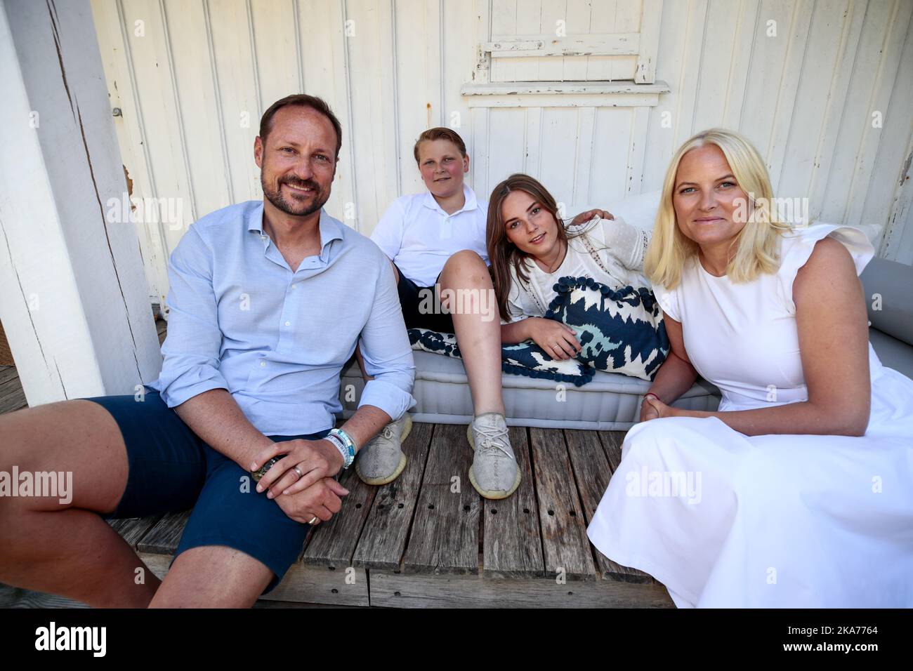 Kristiansand 20190710. Kronprinz Haakon, Kronprinzessin Mette-Marit, Prinzessin Ingrid Alexandra ...