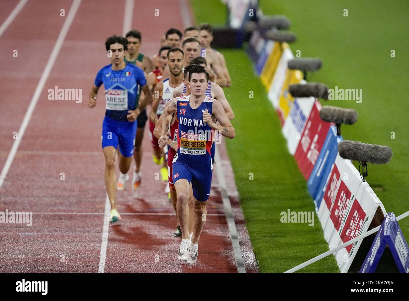 München, Deutschland 20220818. Jakob Ingebrigtsen führte im Finale der ...