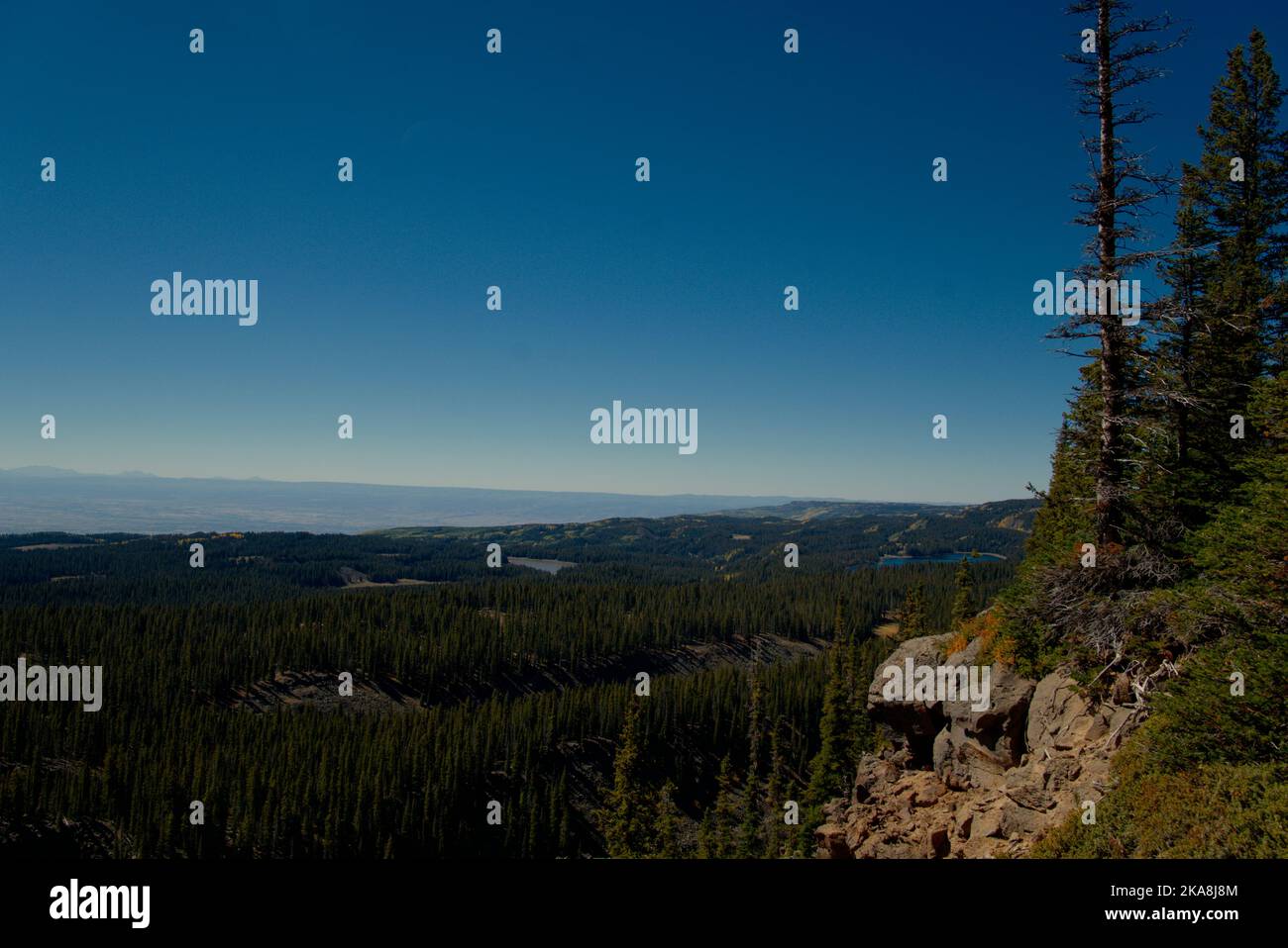 Ein Blick von Crag Crest, dem Gipfel von Colorado's Grand Mesa. Die ...