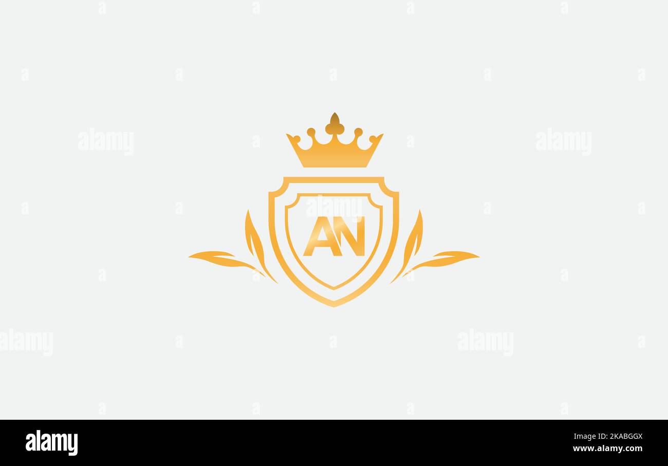 Schild mit Krone Symbol und Royal Luxus Krone Monogramm Symbol. König ...