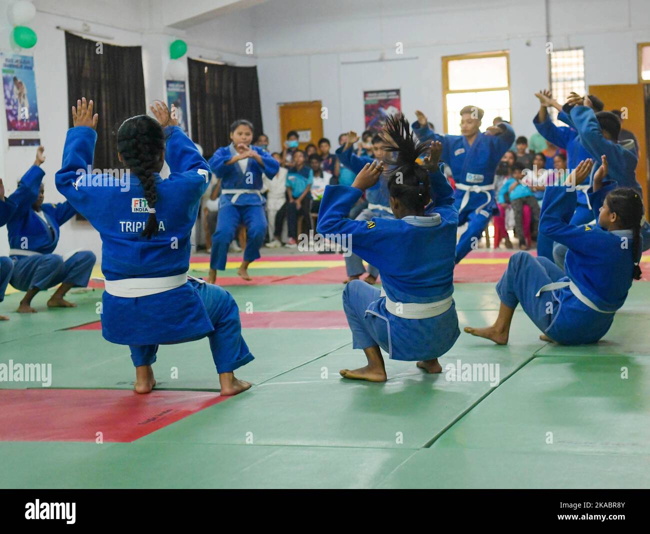 Judo-Studenten bei einer Demonstration zum Weltjudo-Tag am 28.. Oktober ...
