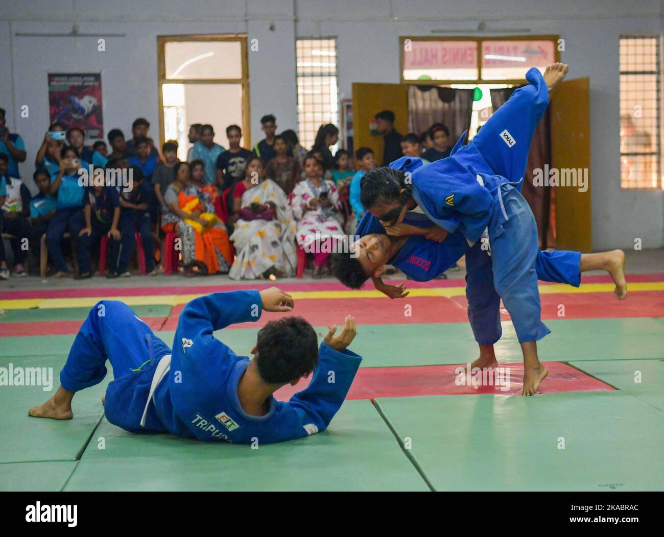 Judo-Studenten bei einer Demonstration zum Weltjudo-Tag am 28.. Oktober ...