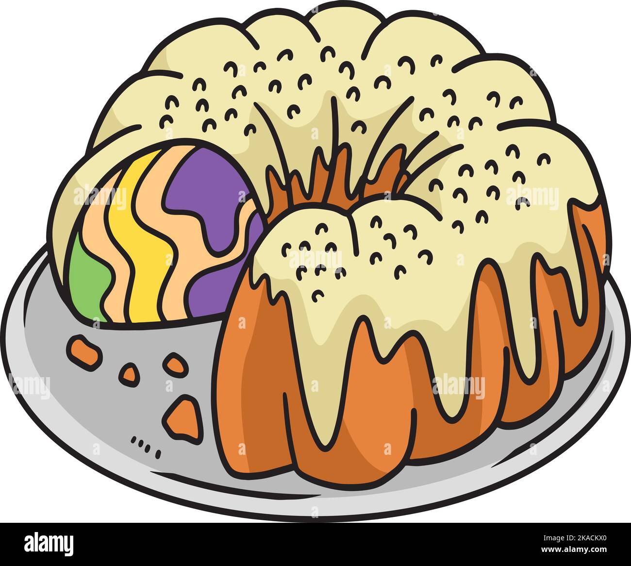 Kuchen Cartoon Farbige Clipart Illustration Stock-Vektorgrafik - Alamy