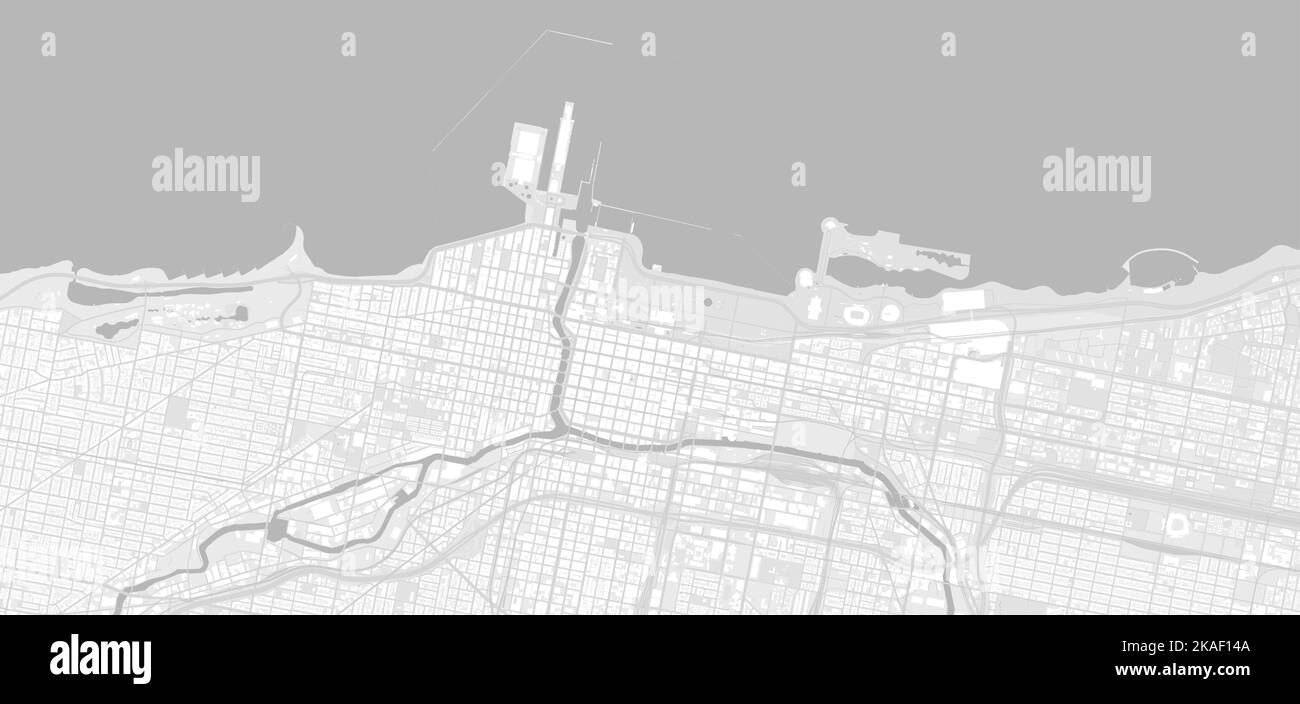 Stadtbild-Vektorkarte von Chicago. Vektor-Illustration, Chicago Karte Graustufen schwarz-weiß ...