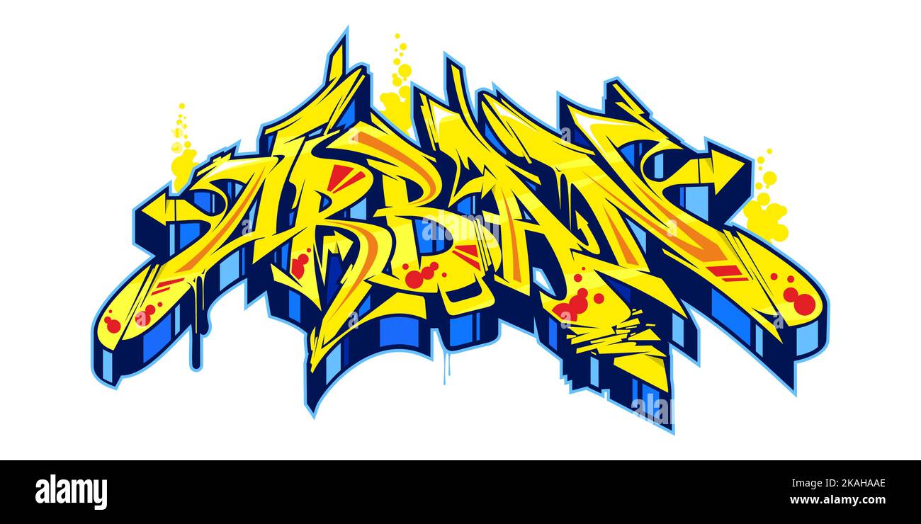 Bunte Abstrakt Isoliert Graffiti Street Art Style Wort Urban Lettering ...