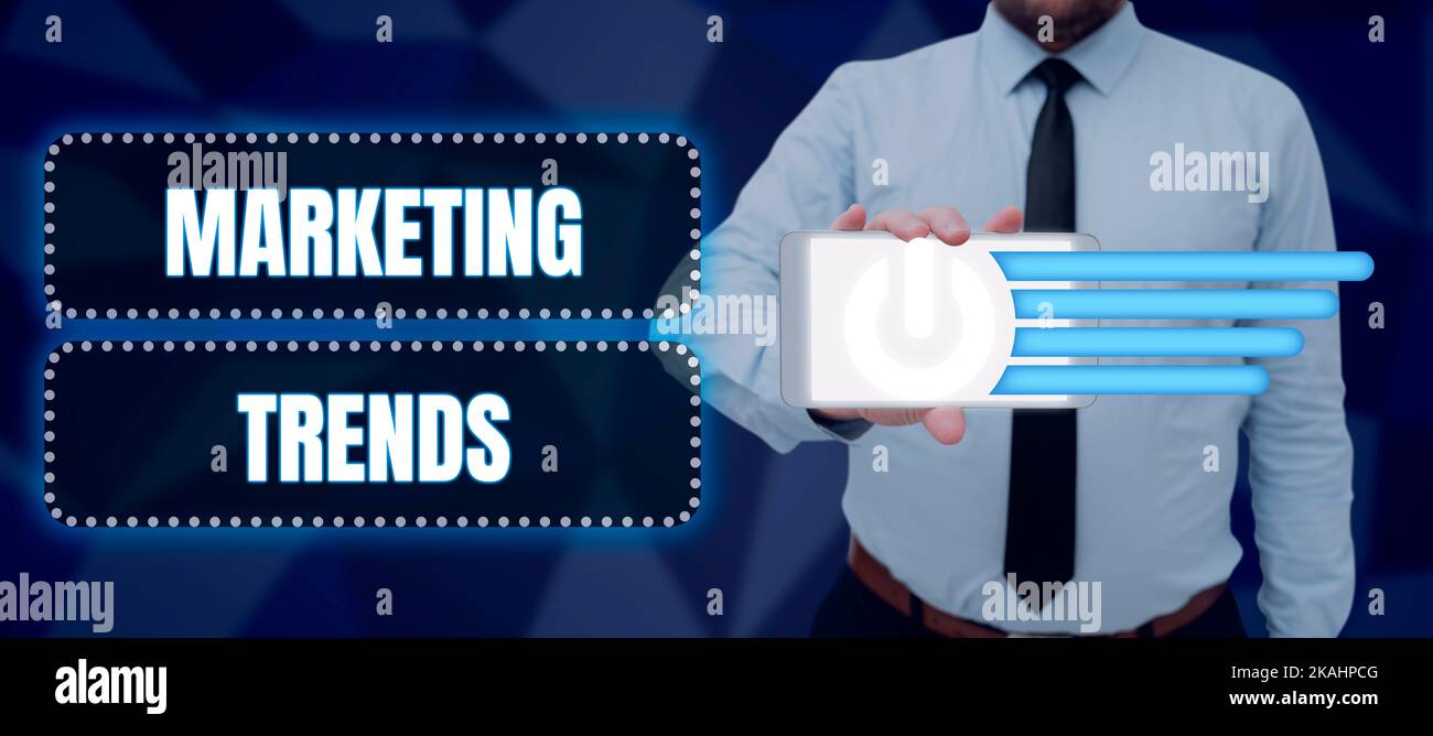 Inspiration, die Zeichen zeigt Marketing-Trends. Business Overview ...