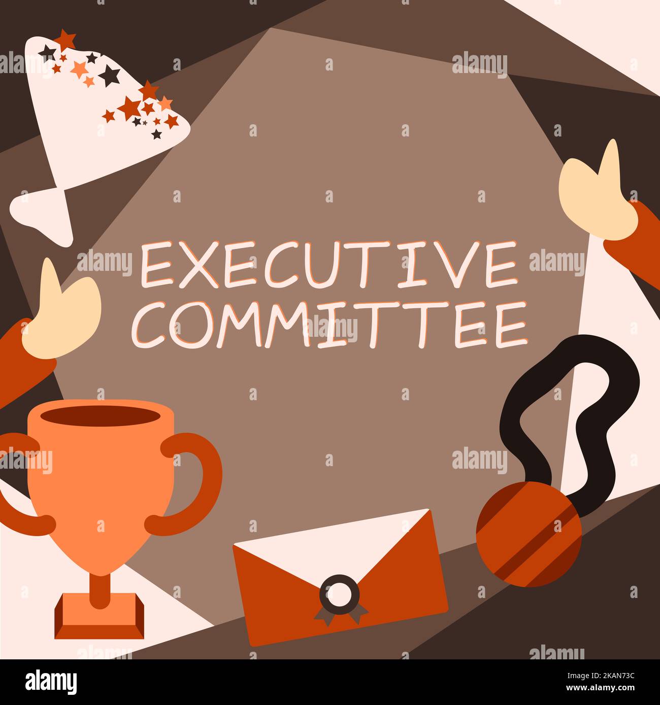 Handschrift Text Executive Committee. Wort geschrieben auf ...