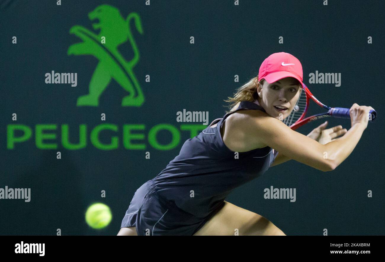 Danielle Collins aus den USA im Einsatz gegen Jelena Ostapenko aus ...