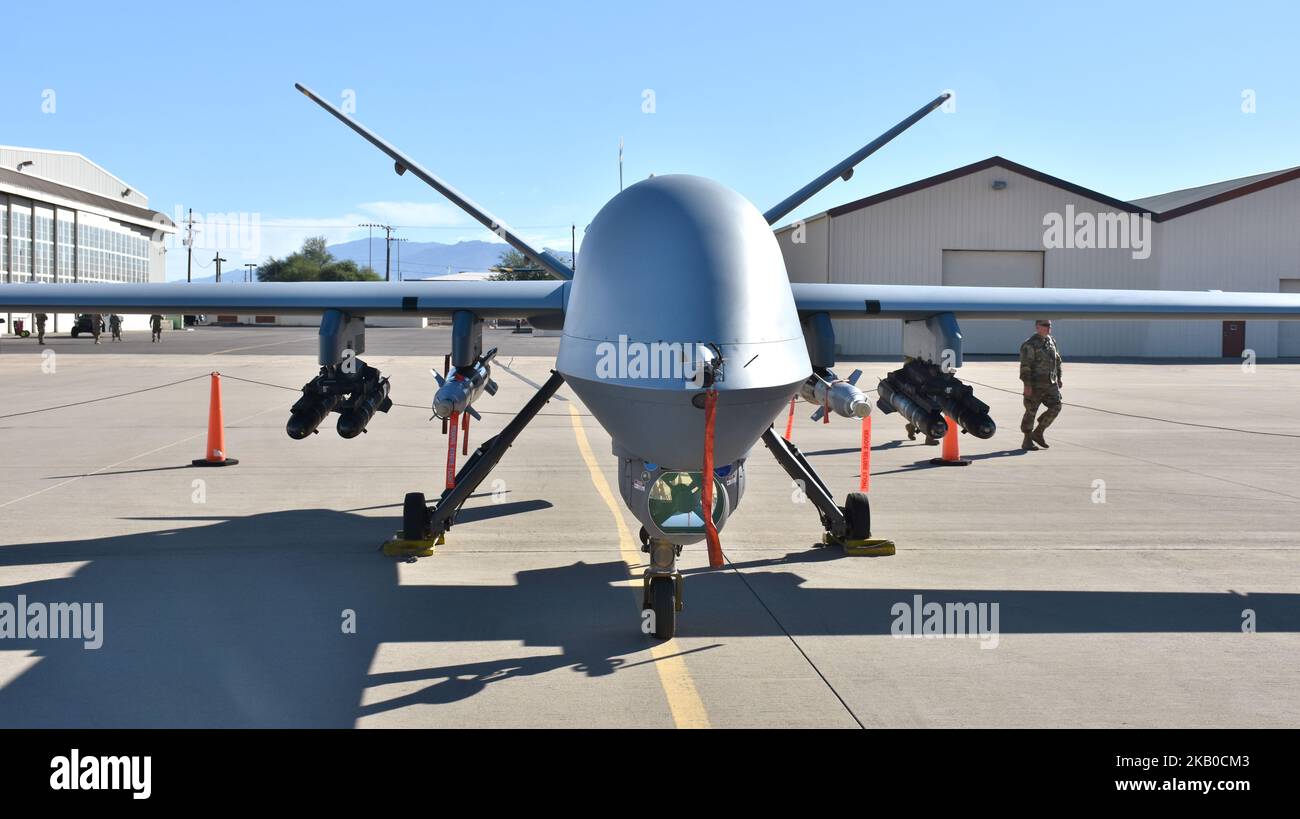 Eine Drohne der Air Force MQ-9 Reaper der 214. Attack Group des 162 ...