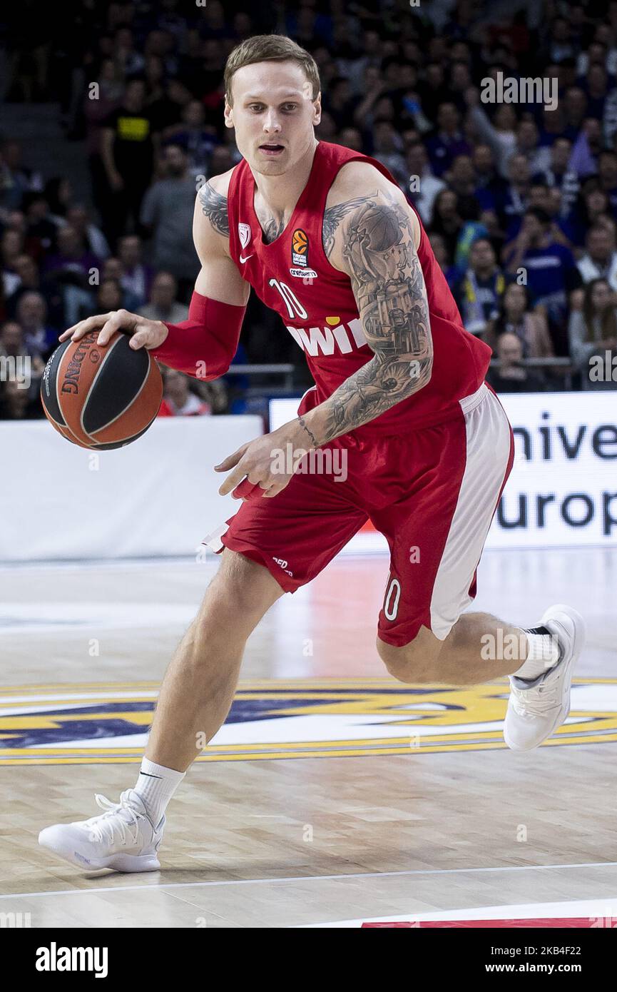 Janis Timma von Olympiacos Piräus während des Euroleague-Spiels von ...