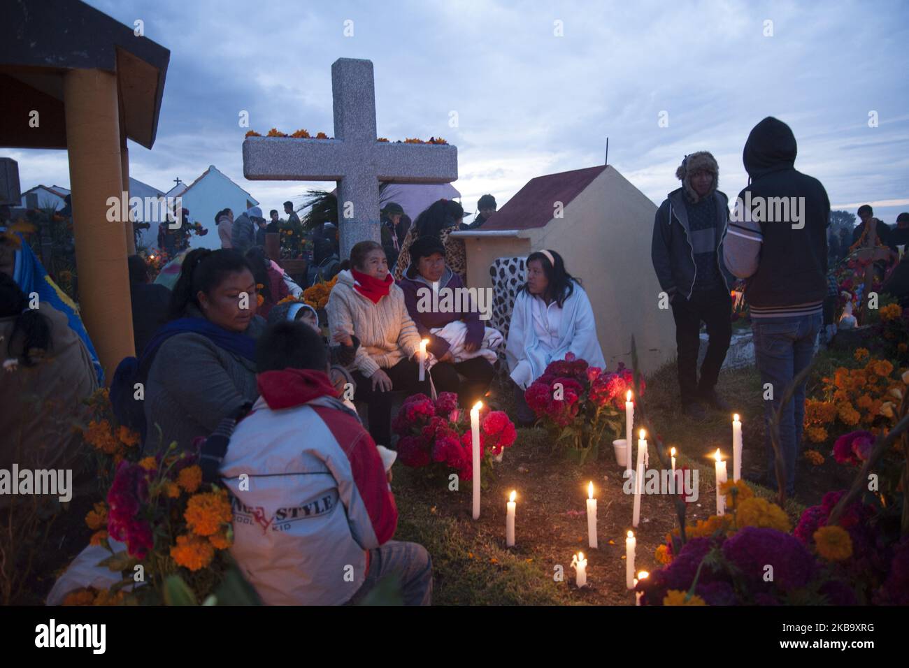 Auf den Friedhofs der Nahuatl-Gemeinde San Isidro Buensuceso, in der ...