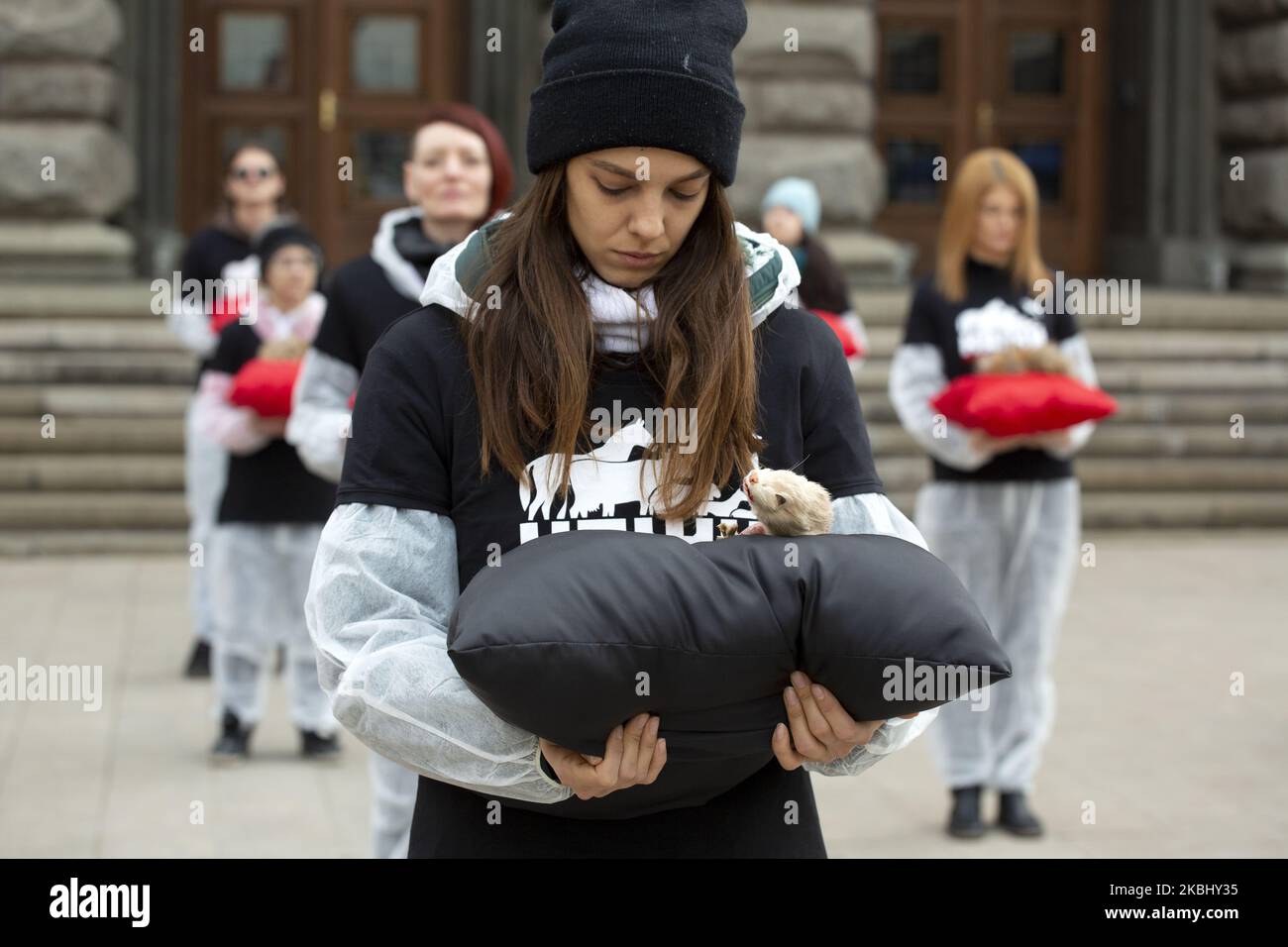 Stille Proteste in der Innenstadt von Sofia, Bulgarien, am 26. Februar ...