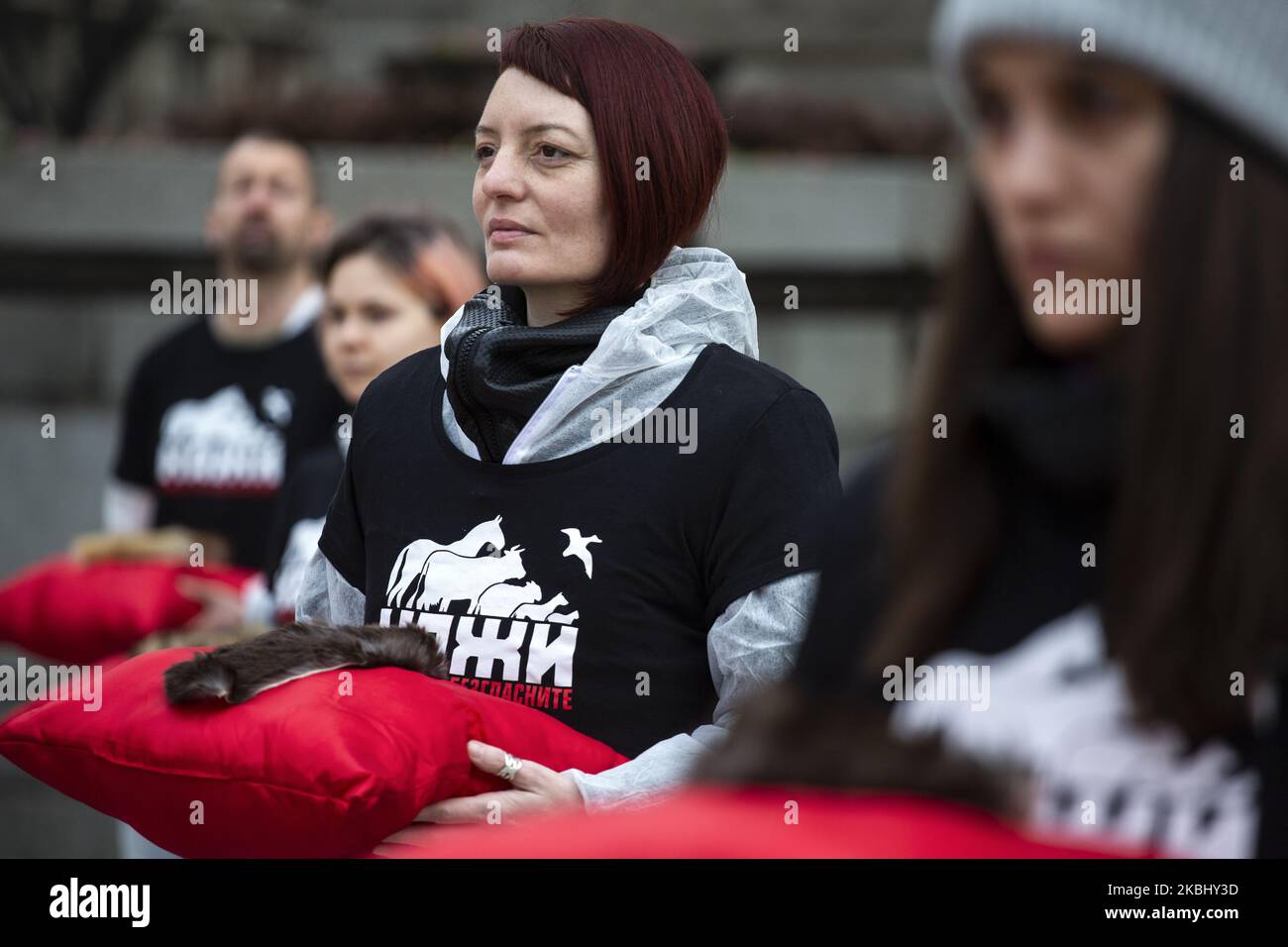 Stille Proteste in der Innenstadt von Sofia, Bulgarien, am 26. Februar ...
