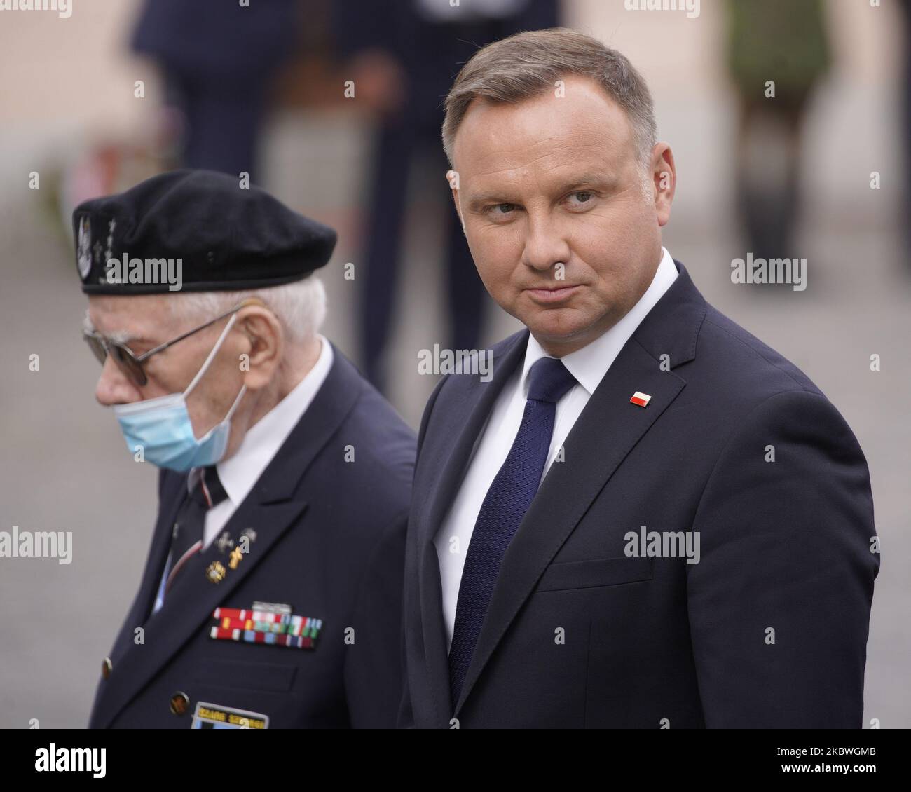 Der polnische Präsident Andrzej Duda wird am 31. Juli 2020 bei der Feier des 76.. Jahrestages ...