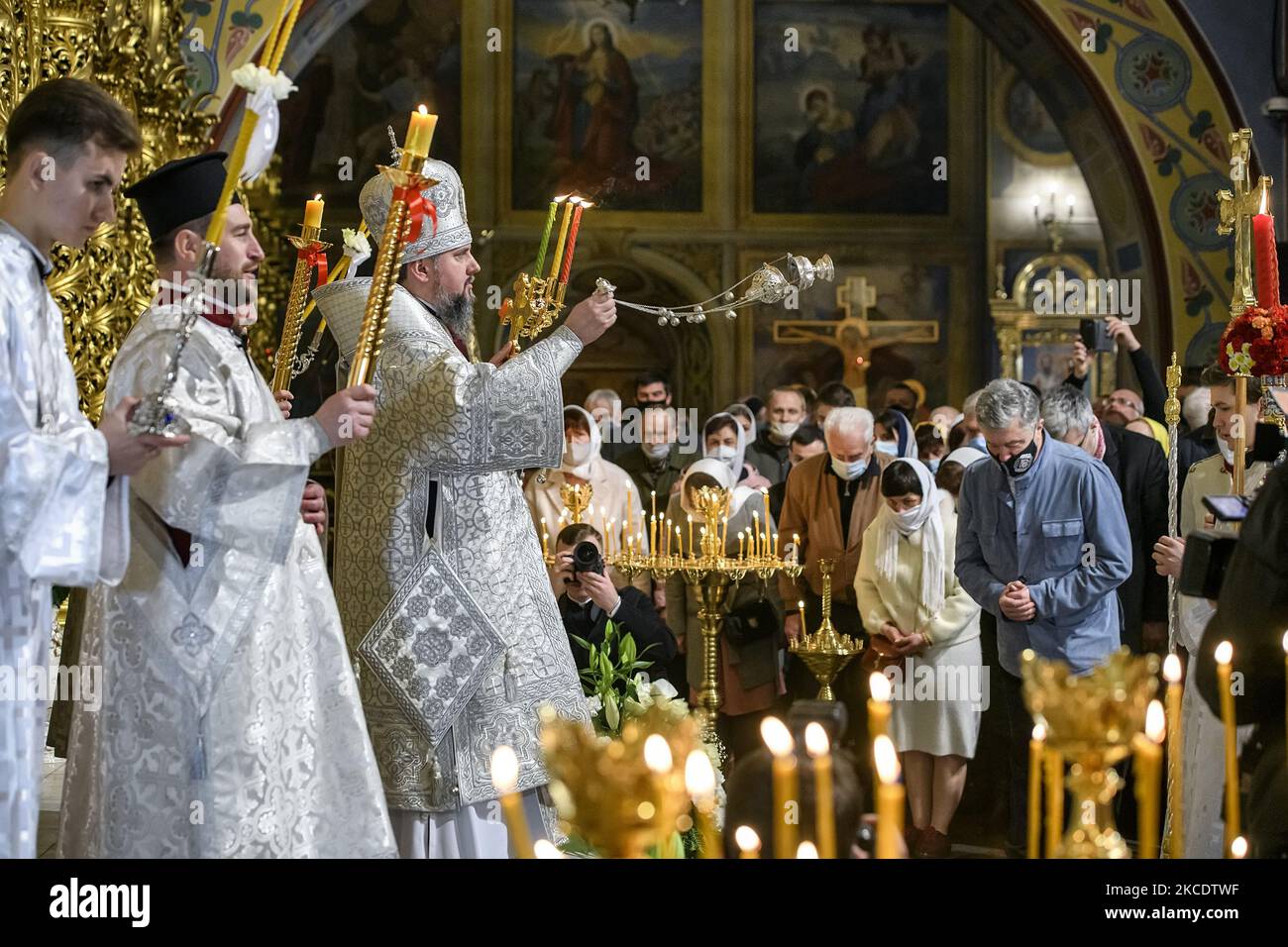 Metropolit Epifaniy, Leiter der orthodoxen Kirche der Ukraine, hält am ...