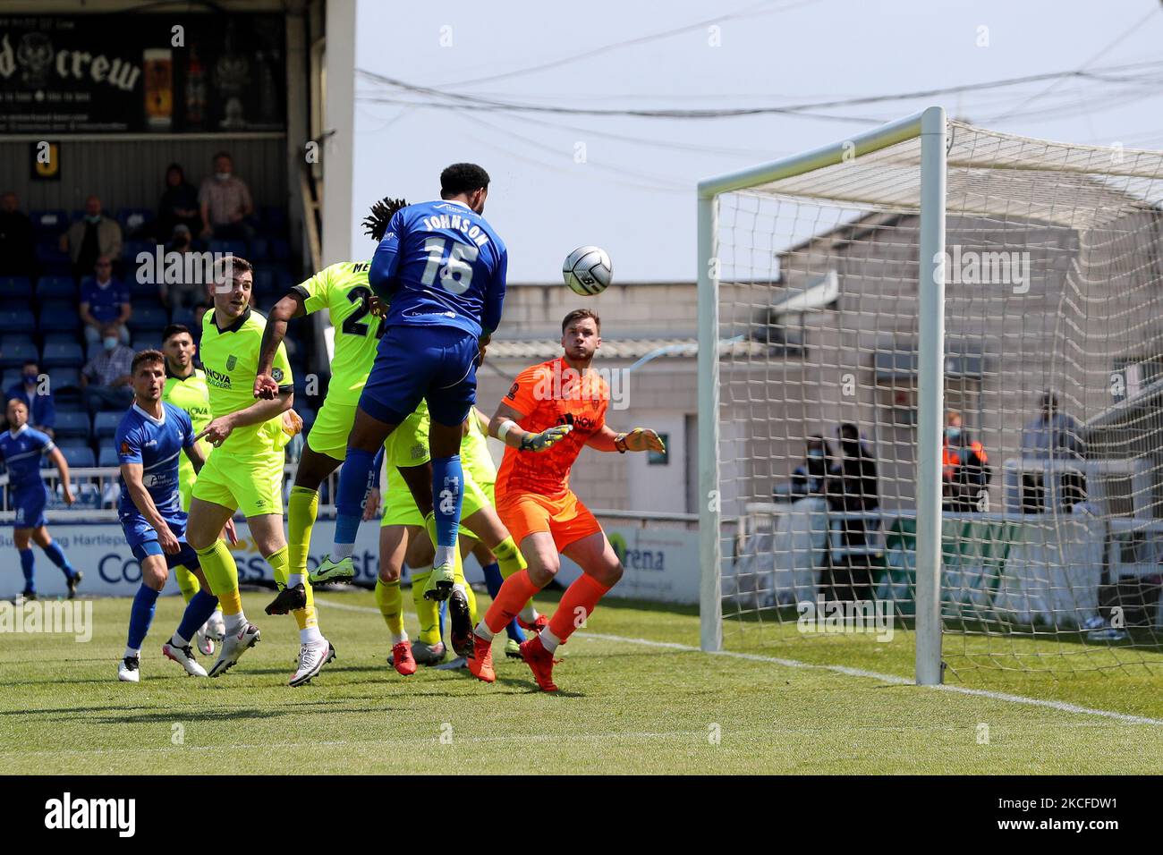 Ryan Johnson von Hartlepool United steht beim Vanarama National League ...