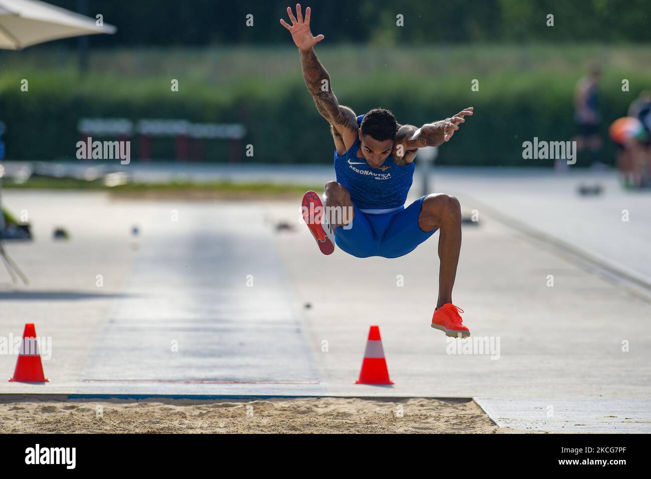 Andrew Howe Besozzi tritt am 18. Juni 2021 in Rieti, Italien, an ...