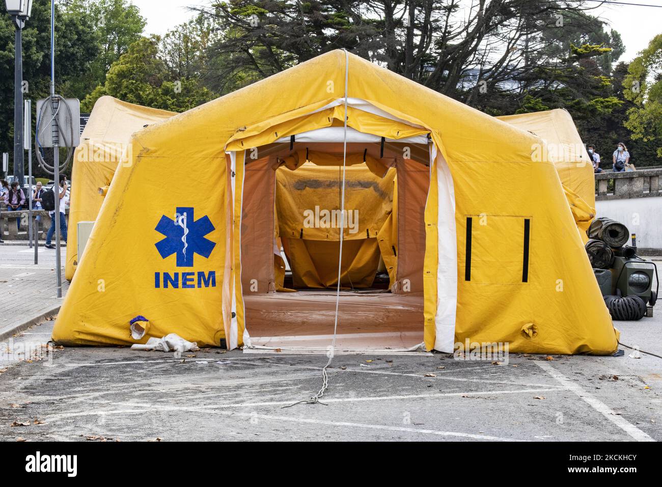 Deinstallation des INEM-Kampagnenkrankenhauses im Universitätsklinikzentrum von São João (CHUSJ ...