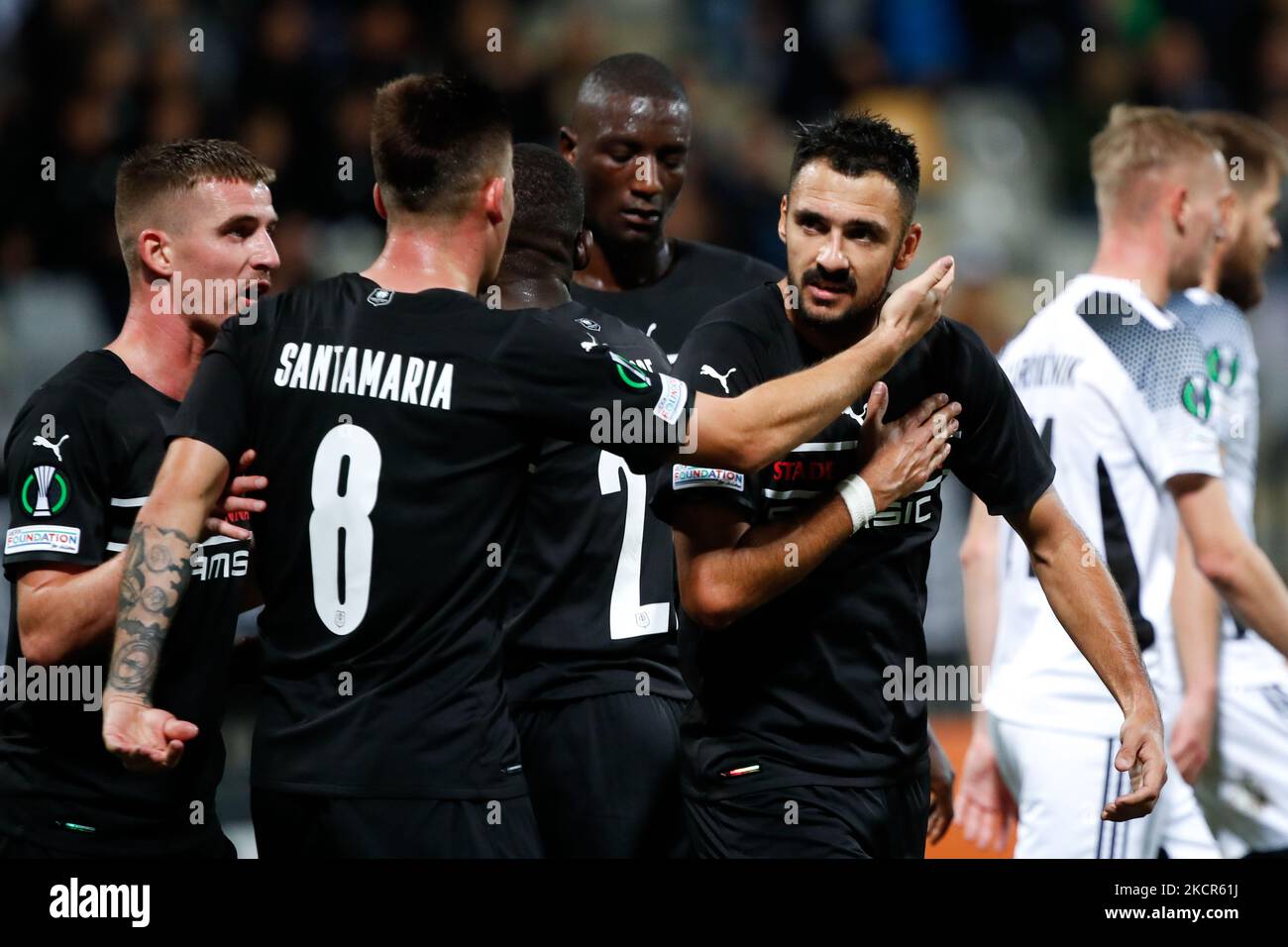 Gaëtan Laborde aus Rennes feierte am 21. Oktober 2021 in Slowenien beim ...