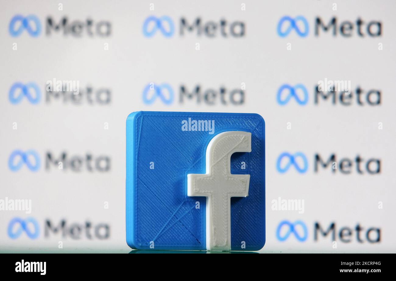 Das Facebook-Logo und das Logo der neuen Unternehmensmarke Meta ...