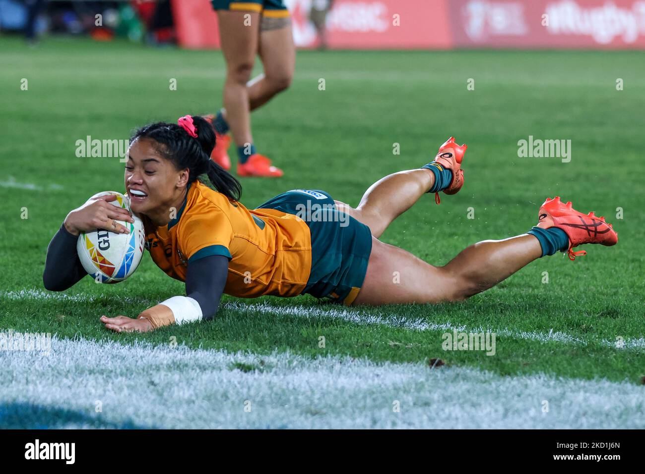 Faith Nathan von Australian in Aktion beim HSBC World Rugby Sevens ...