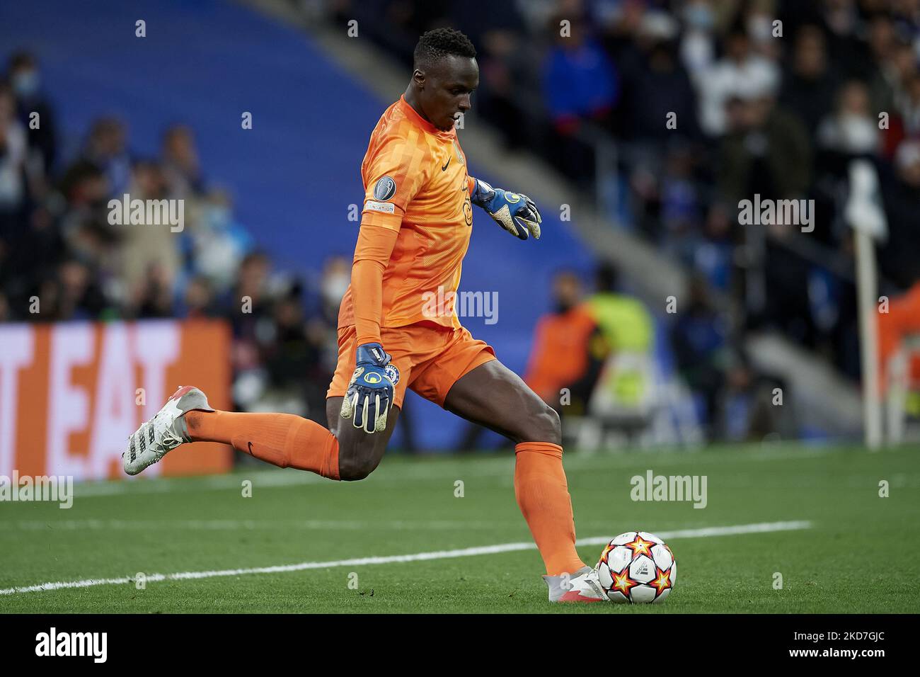Edouard Mendy aus Chelsea hat beim UEFA Champions League Quarter Final ...