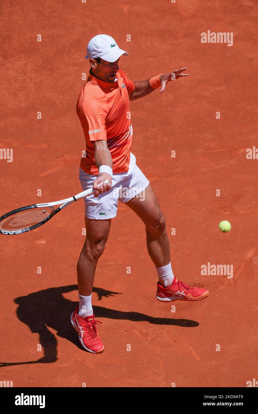 Novak Djokovic aus Serbien spielt in ihrem Viertelfinalspiel gegen den ...