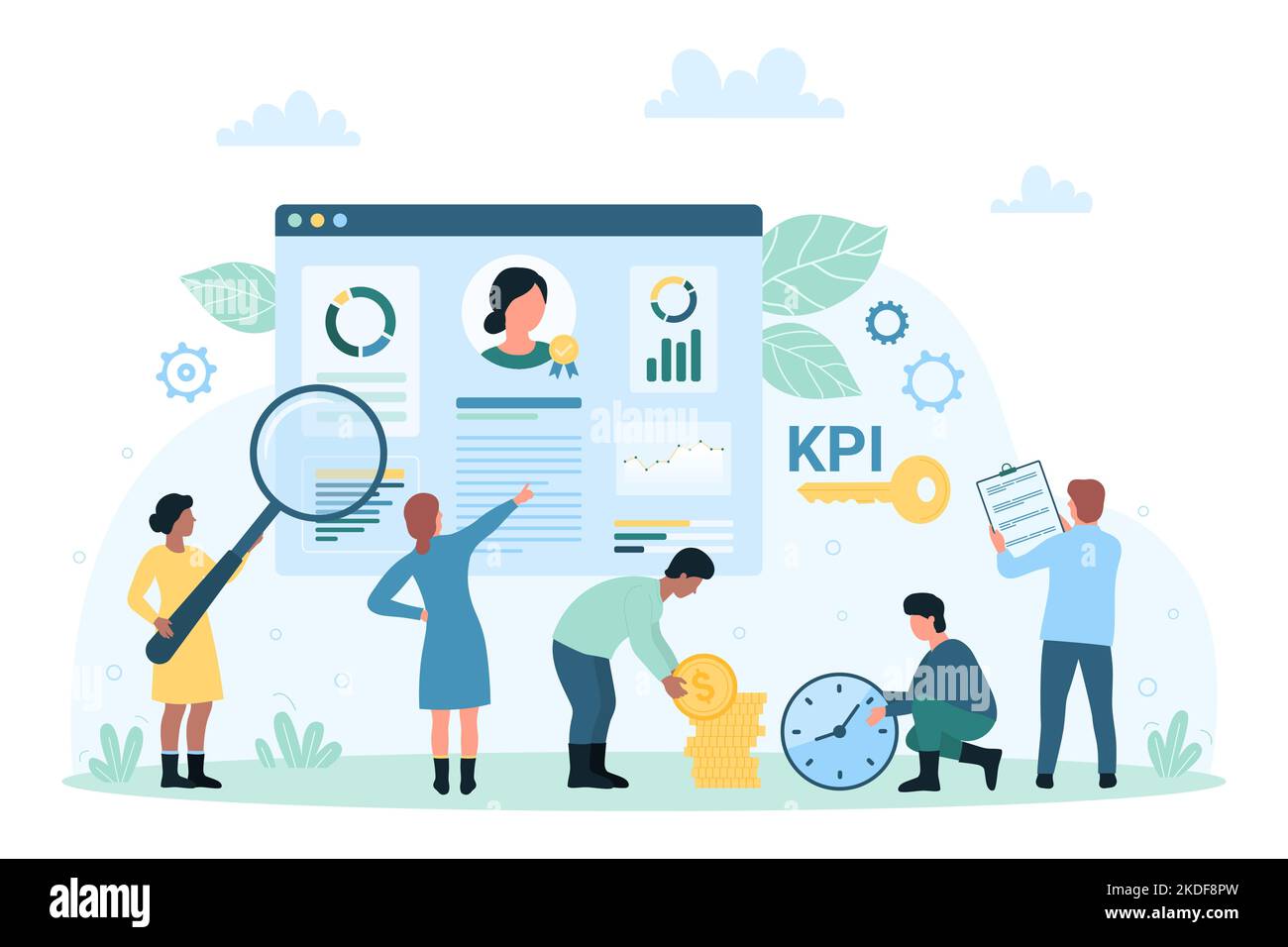 Key Performance Indicator Hr Management Und Analyse Vektor