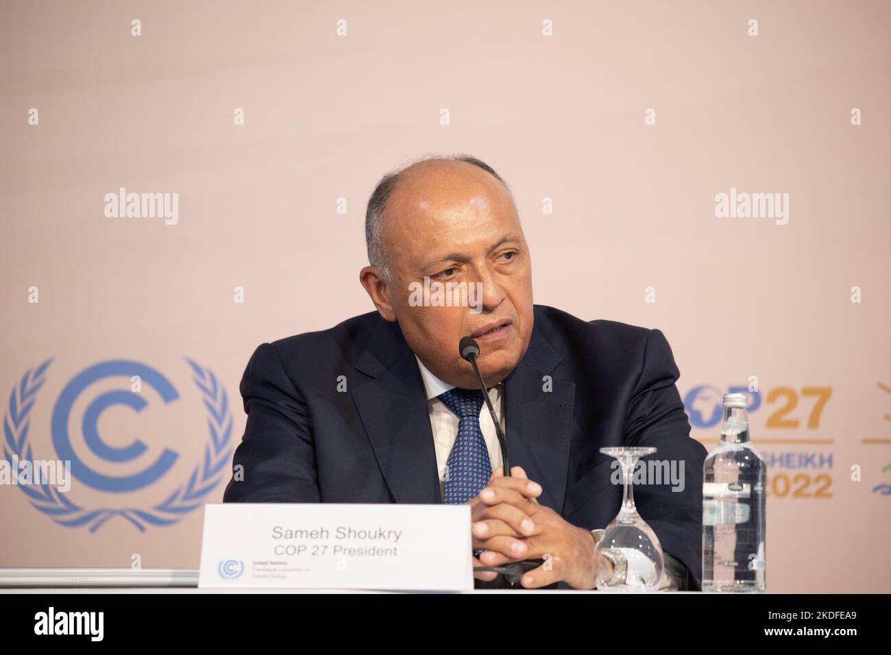 06. November 2022 COP27, Ägypten, Sharm El-Sheikh: Der ägyptische Außenminister von COP27, Sameh ...