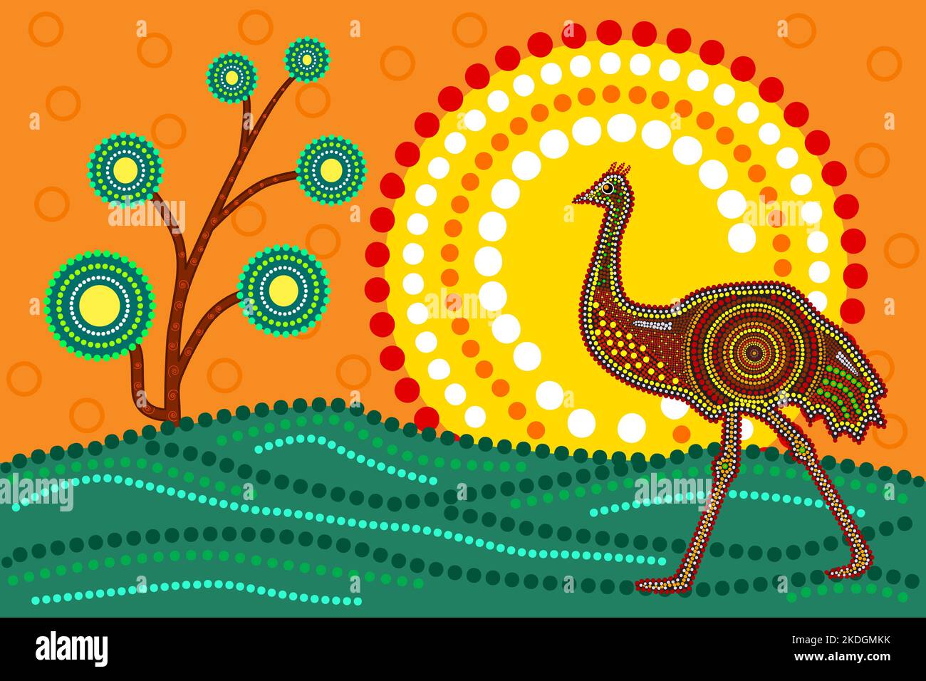 Aboriginal artwork bird Stock-Vektorgrafiken kaufen - Alamy