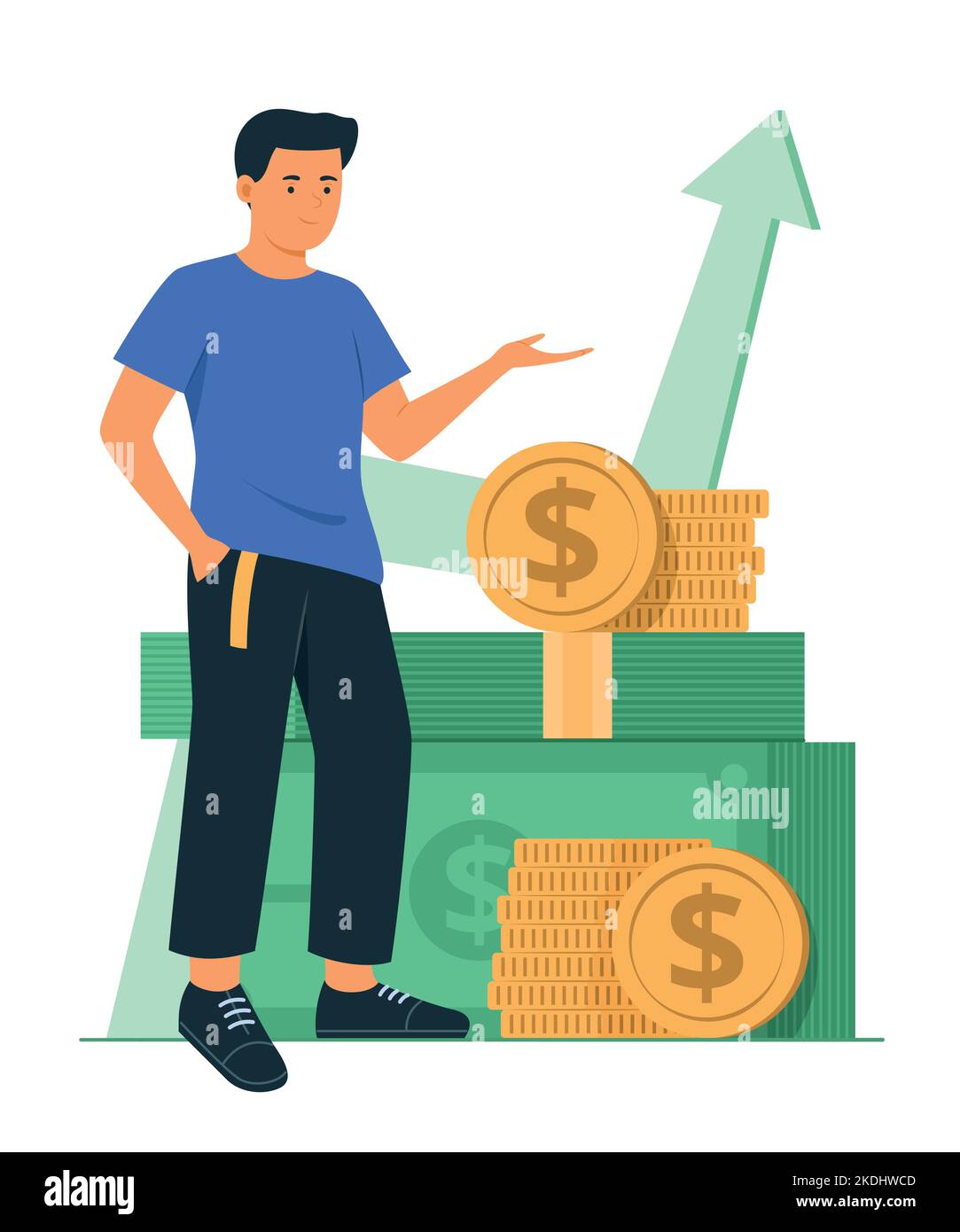 Economic growth cartoon illustration Stock-Vektorgrafiken kaufen - Alamy