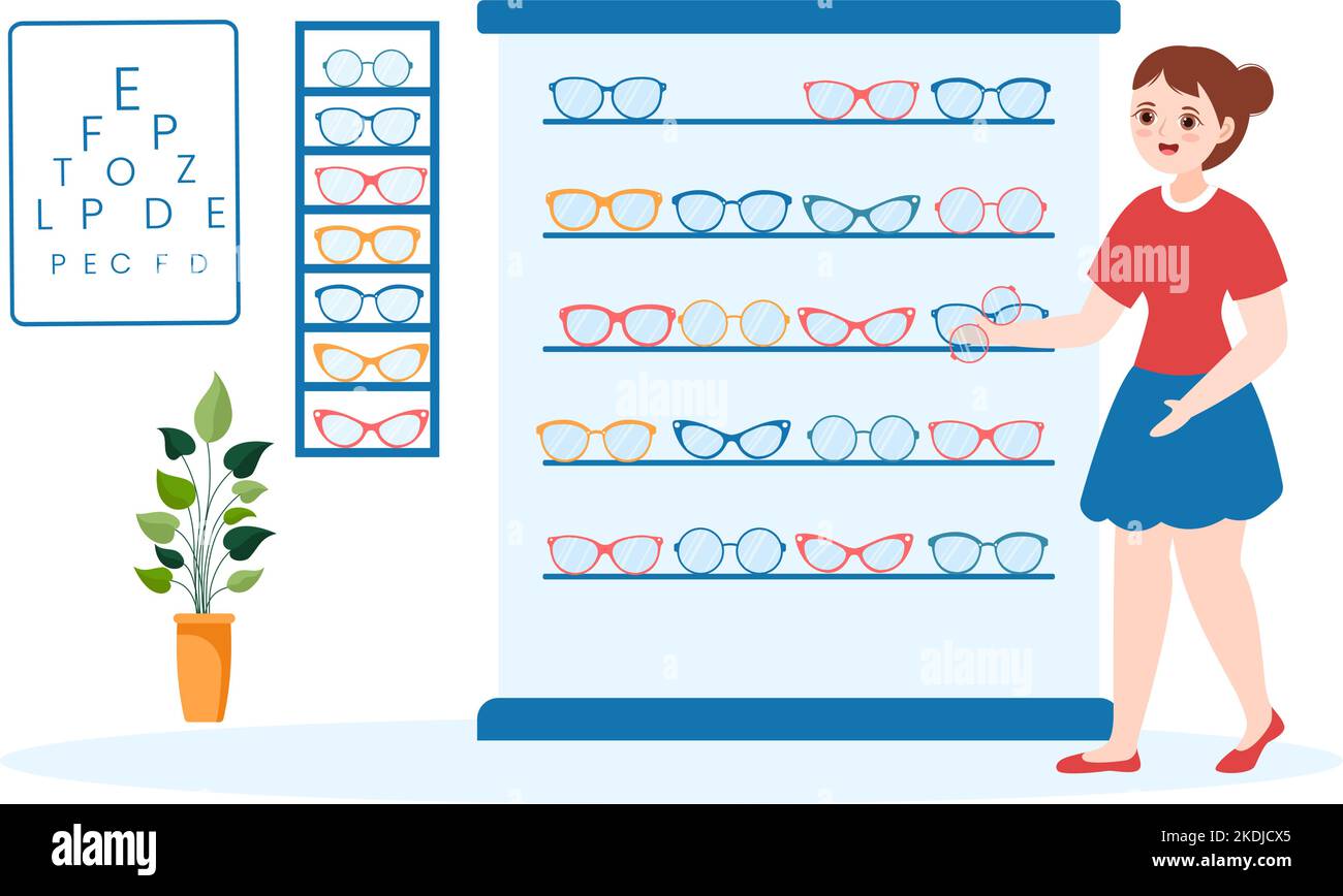 Brillen Shop oder Optical Shop mit Zubehör, Optiker, Kontrolle Vision ...