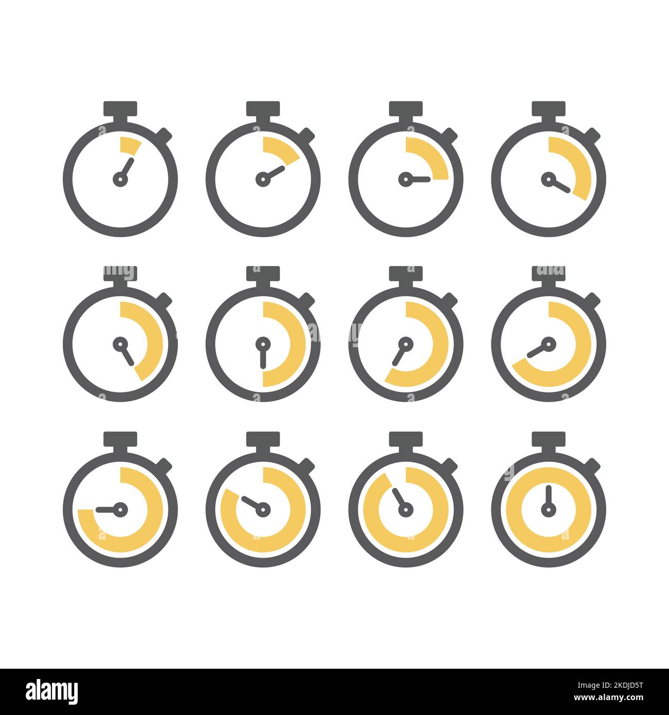 Timer oder Stoppuhr mit Symbol für Minutenanzeige. Chronometer für Zeit ...