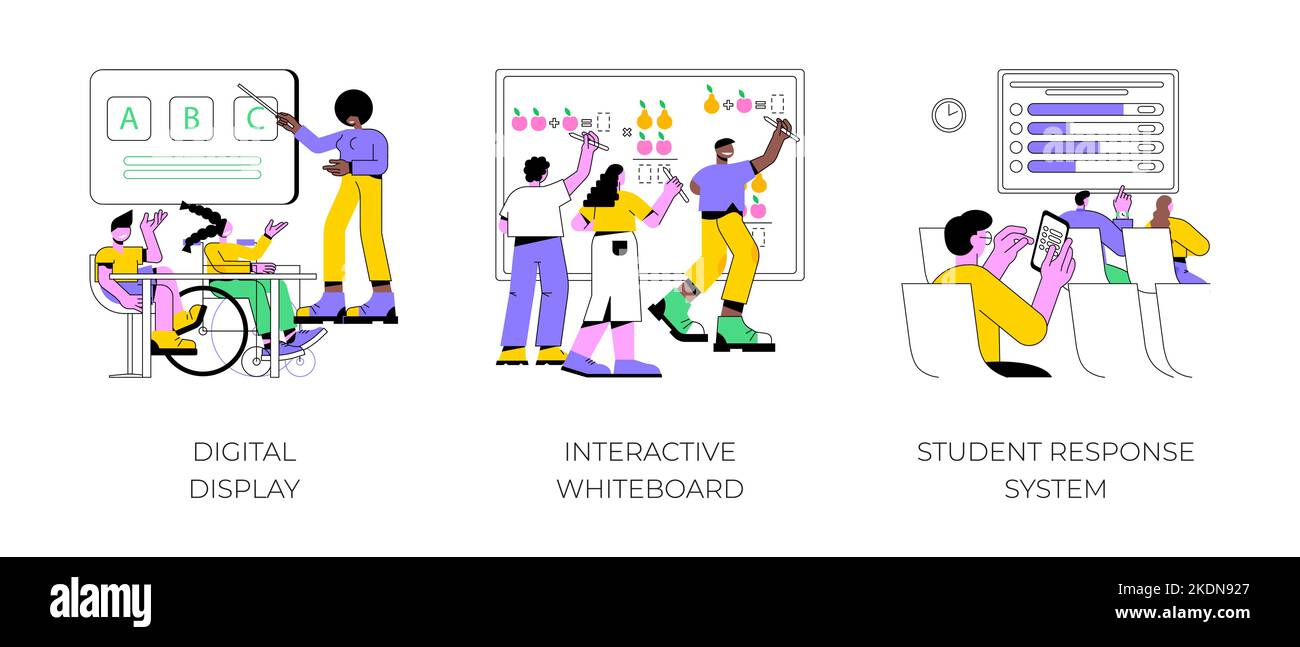 Intelligente Klassenzimmer Technologie isoliert Cartoon Vektor ...