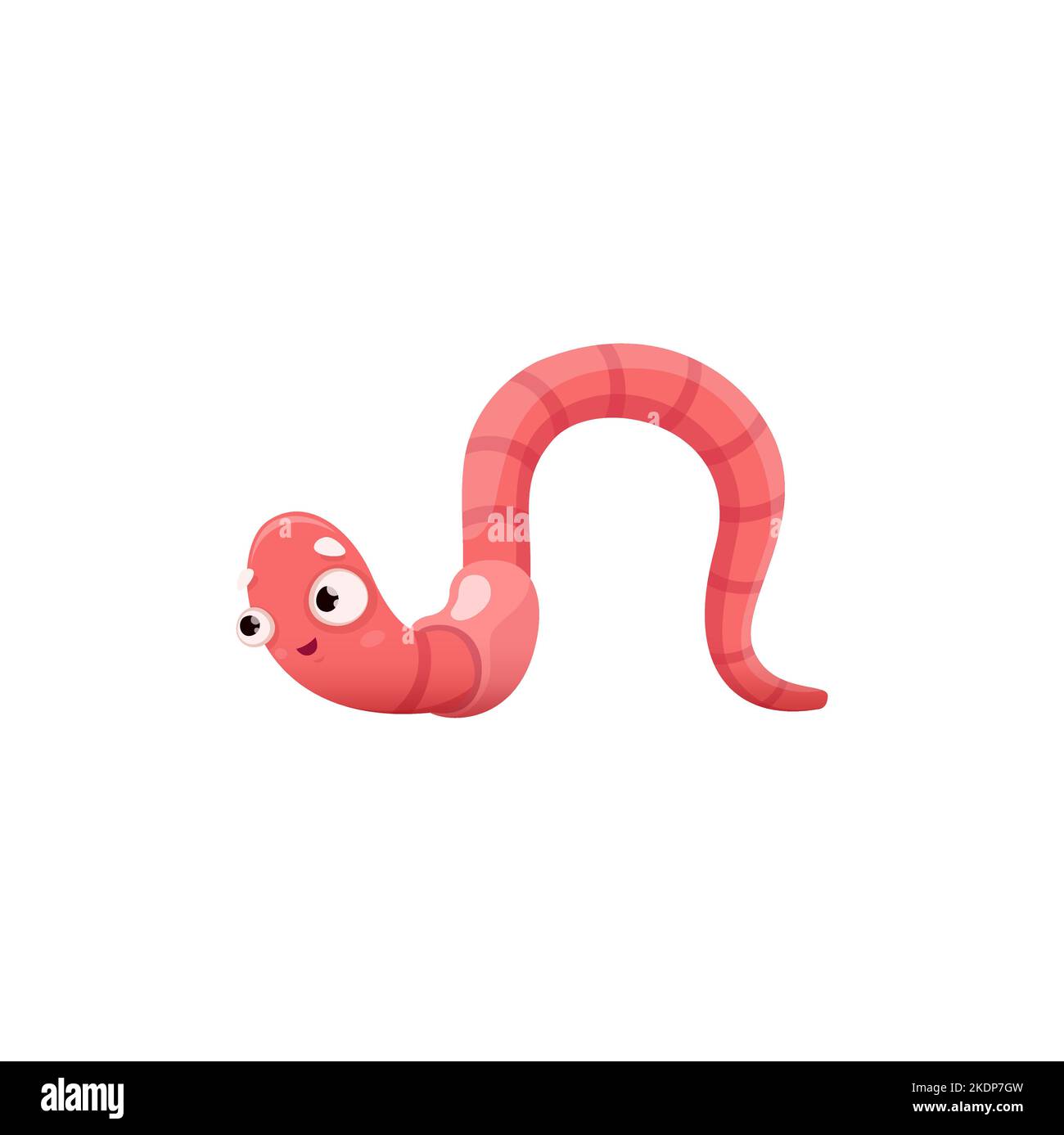 Cartoon lustige Wurm kriechen, isoliert Vektor Regenwurm lustigen ...