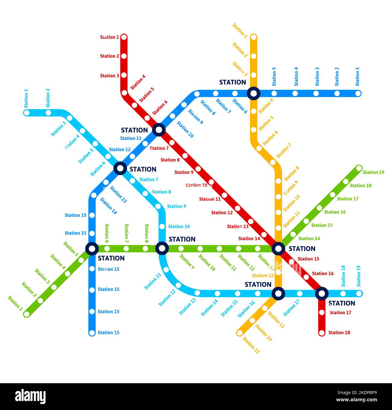 U-Bahn-, U-Bahn- und S-Bahn-Stadtplan. Vector U-Bahn oder City U-Bahn ...