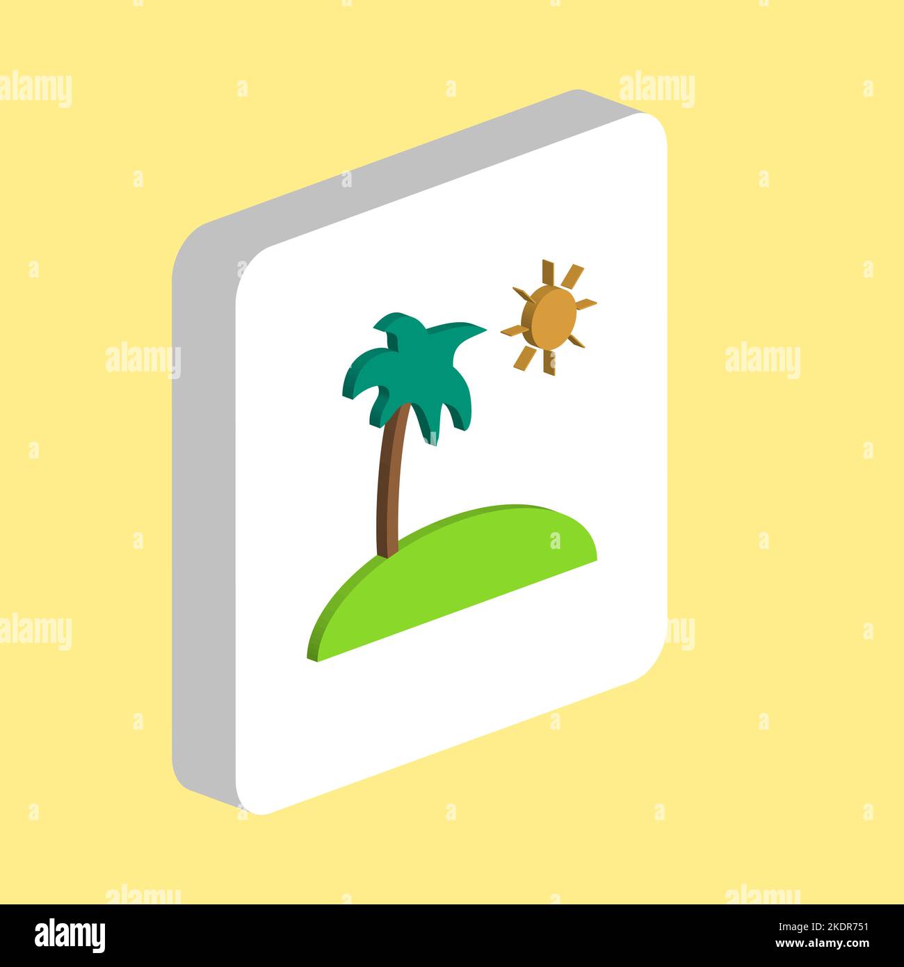 Insel mit Palm einfaches Vektor-Symbol. Illustration Symbol Design ...