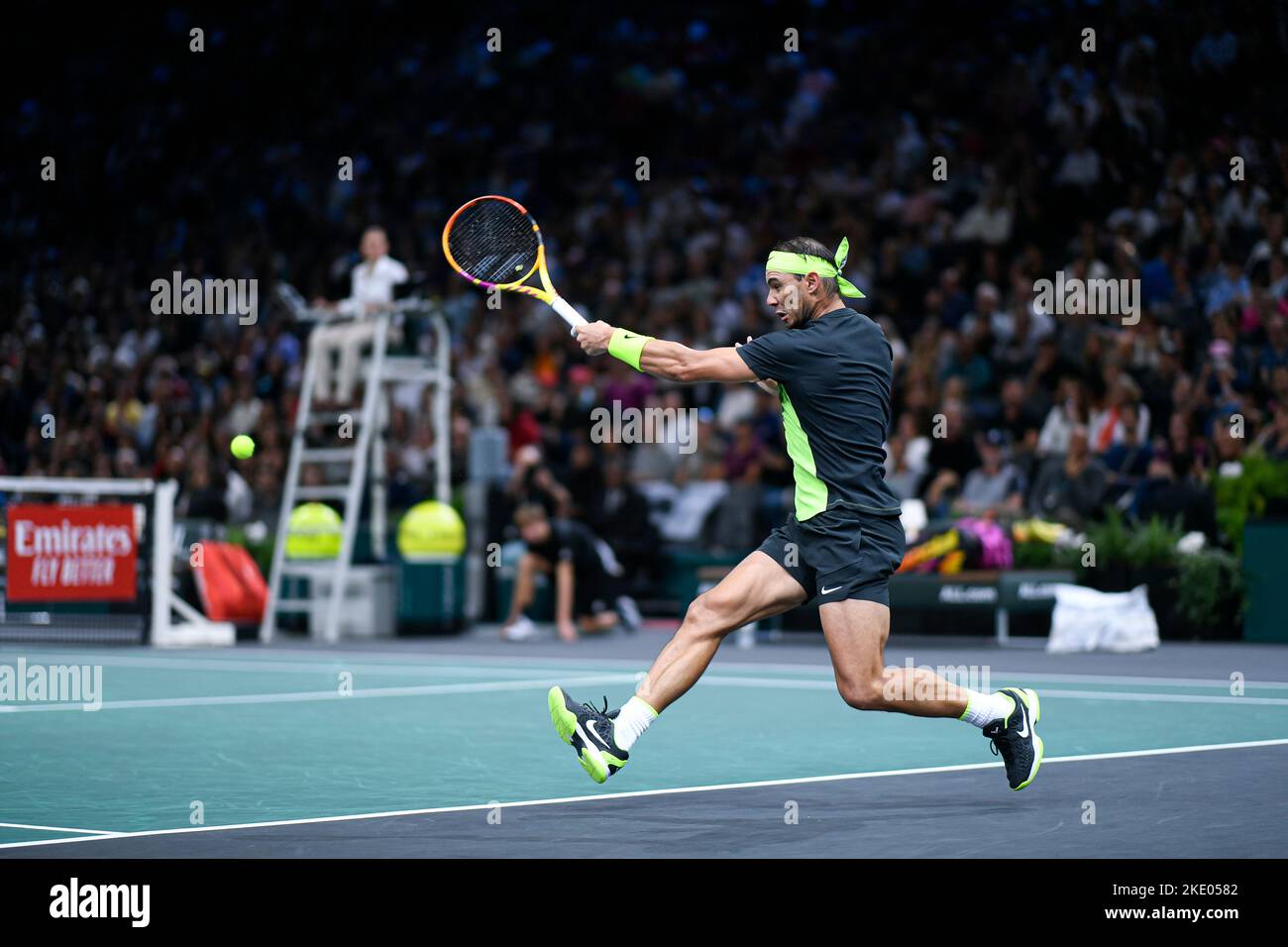 Rafael 'Rafa' Nadal aus Spanien trifft beim Tennisturnier Rolex Paris ...