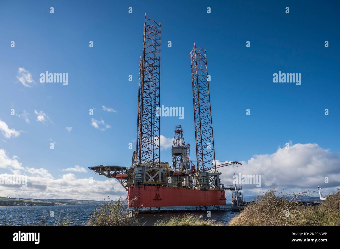 Das Bild zeigt die Gasexplorationsanlage im Reparaturhof am Nigg ...