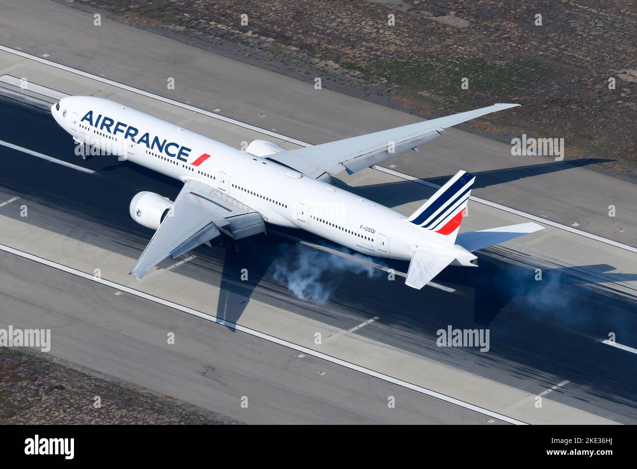 Air France Boeing 777-Flugzeuge landen. Flugzeug der französischen ...
