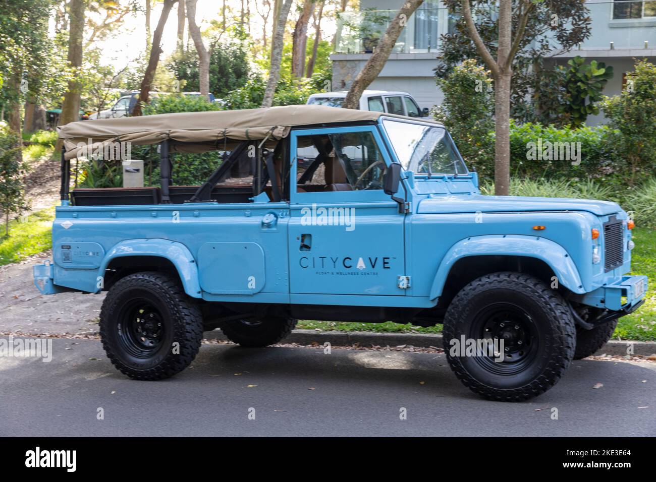 Classic Land Rover Defender in Sydney, Australien, offene Seiten und ...