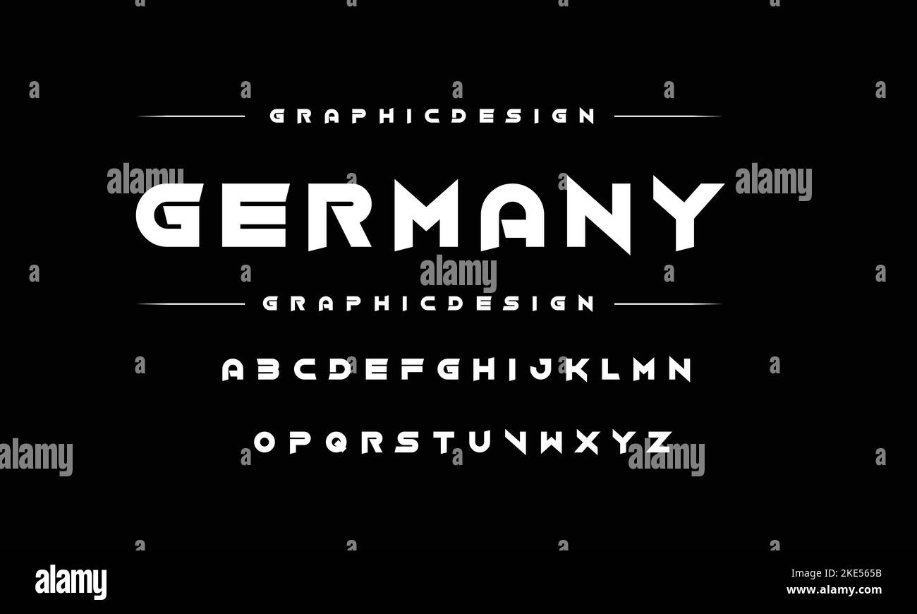 Sport Minimal Tech Schrift Buchstabensatz. Luxus-Vektorschrift für ...