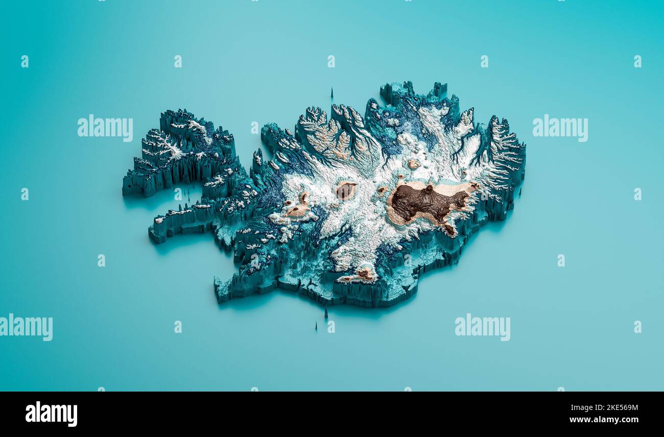 Island topographic map -Fotos und -Bildmaterial in hoher Auflösung – Alamy