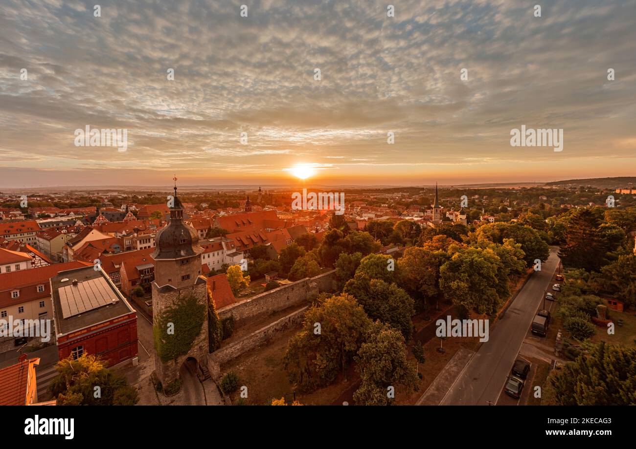 Deutschland, Thüringen, Arnstadt, Stadt, Neutorturm, Stadtmauer, Straße ...