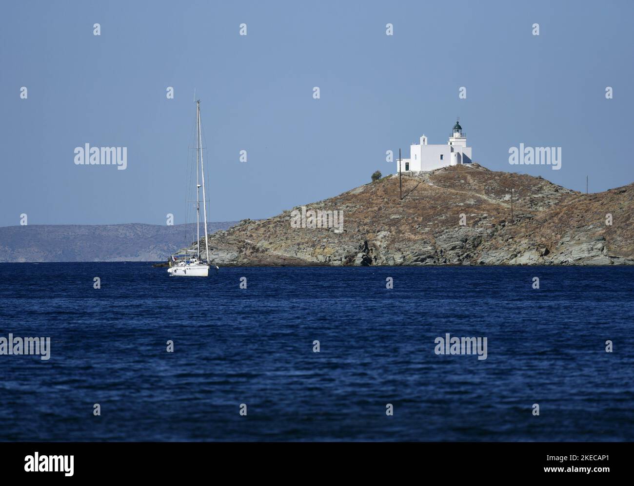 Landschaft mit malerischem Blick auf den Leuchtturm, ein historisches ...